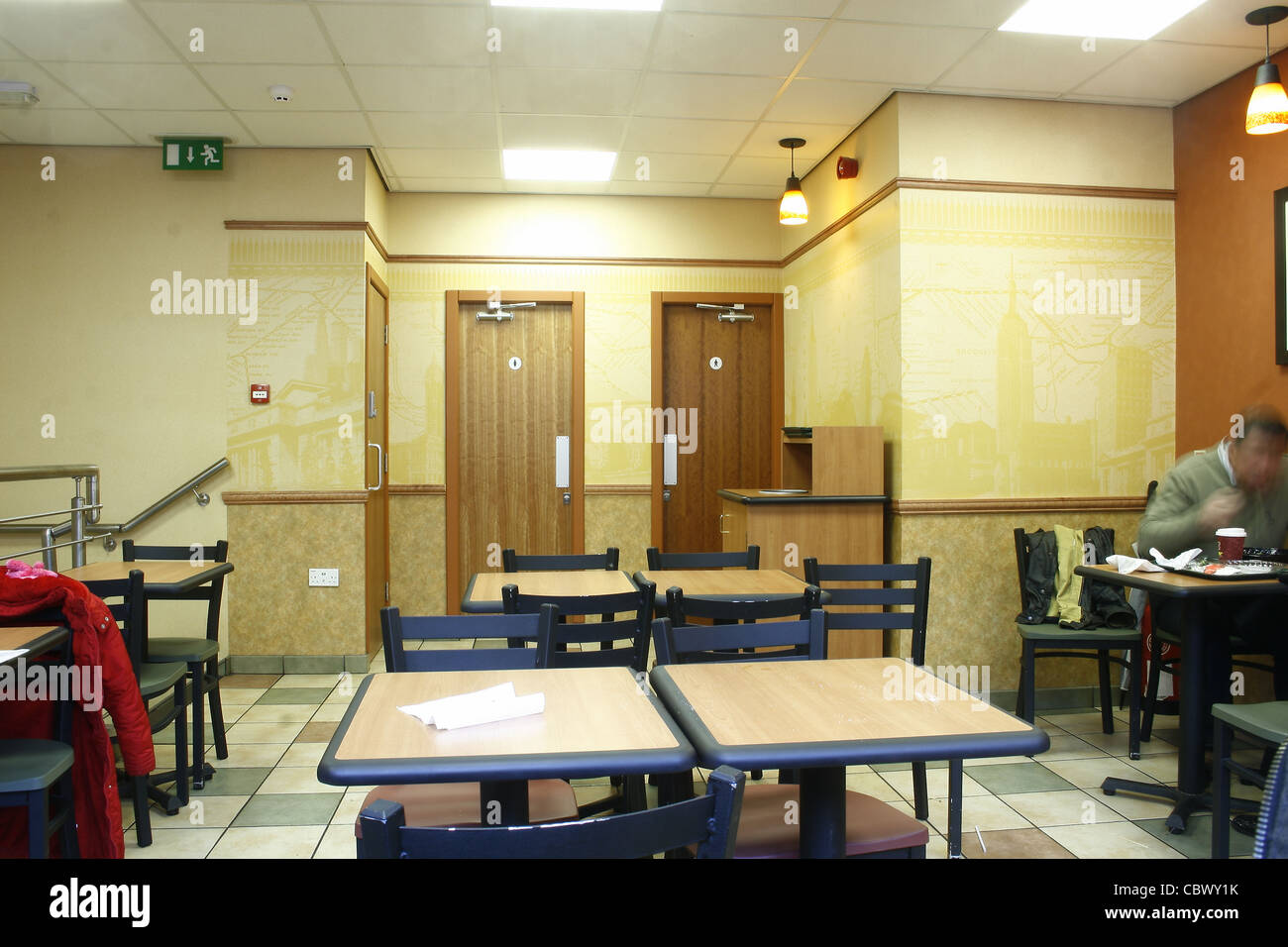 upstairs in subway restaurant Blackpool, Lancashire, England, UK Stock ...
