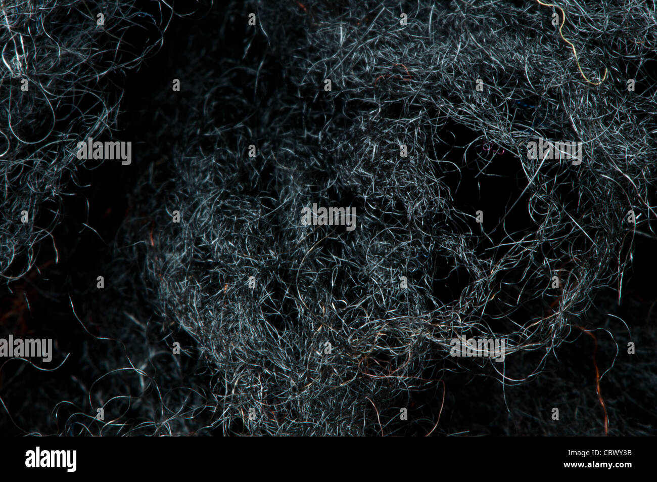 Black wool fibers closeup Stock Photo - Alamy