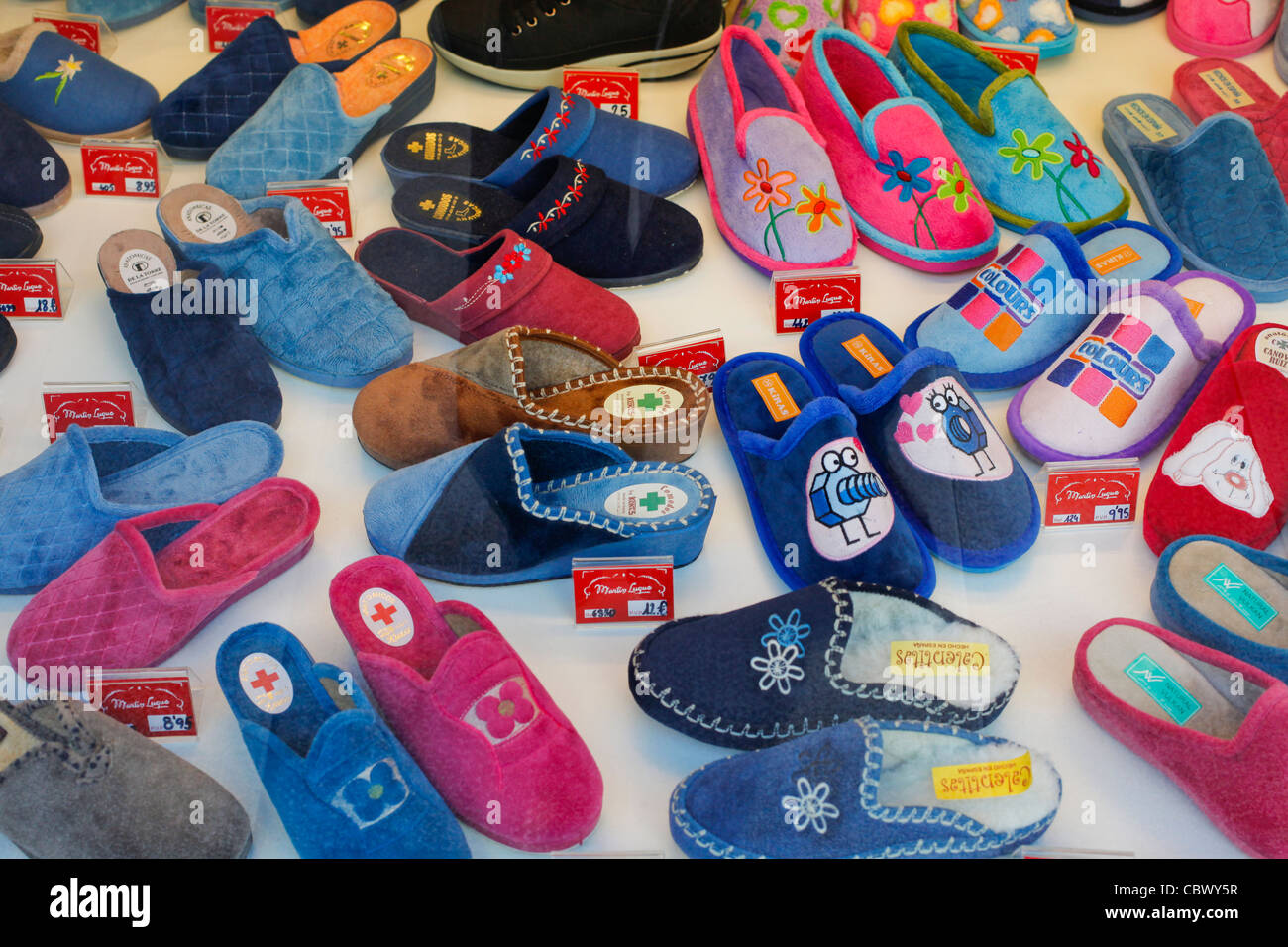 slippers in a shop window Stock Photo - Alamy