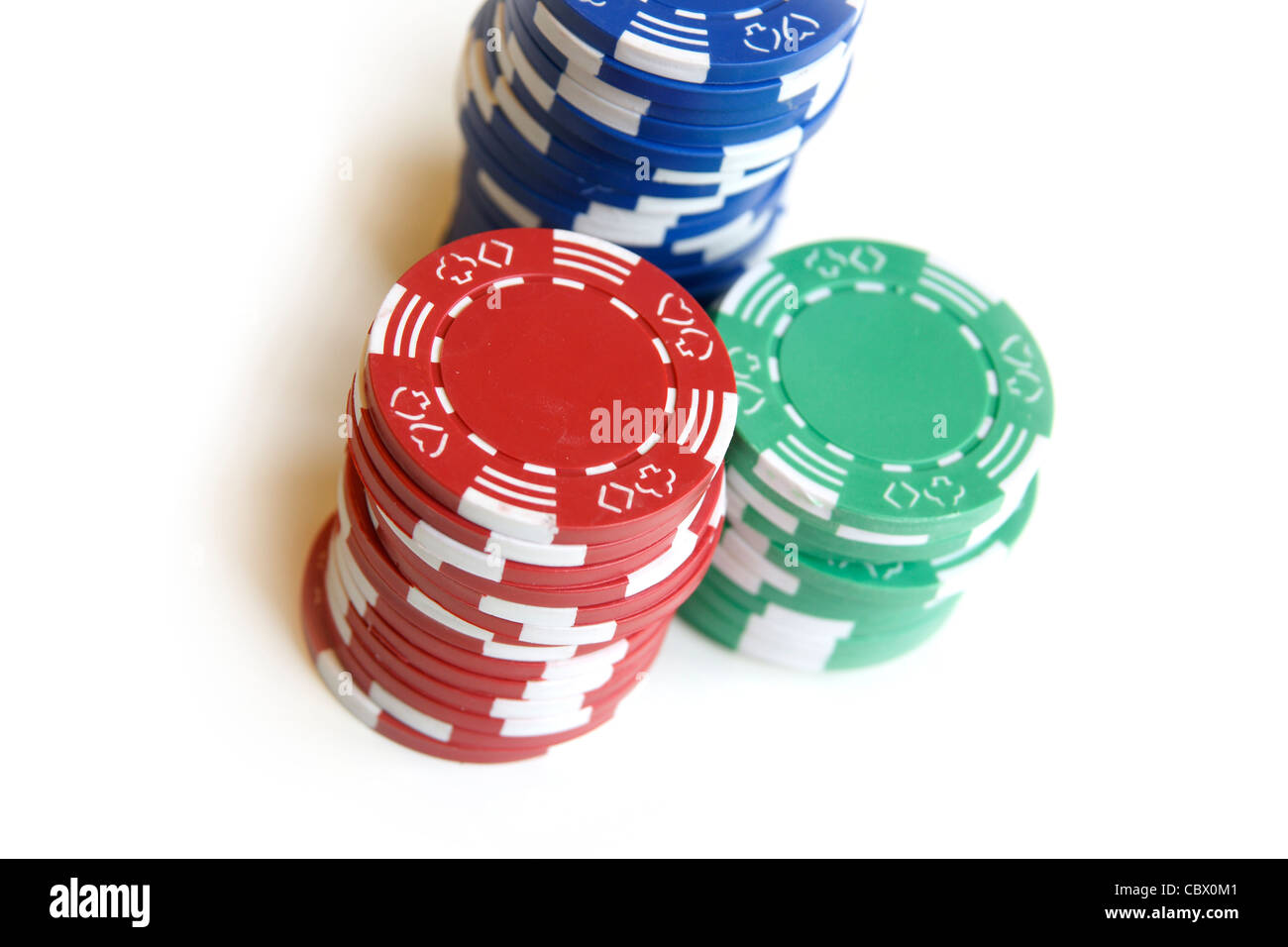 Colorful chips on white background Stock Photo - Alamy