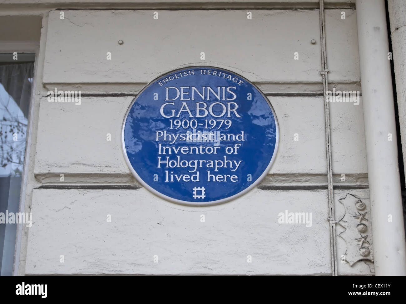 english heritage blue plaque marking a home of physicist dennis gabor ...