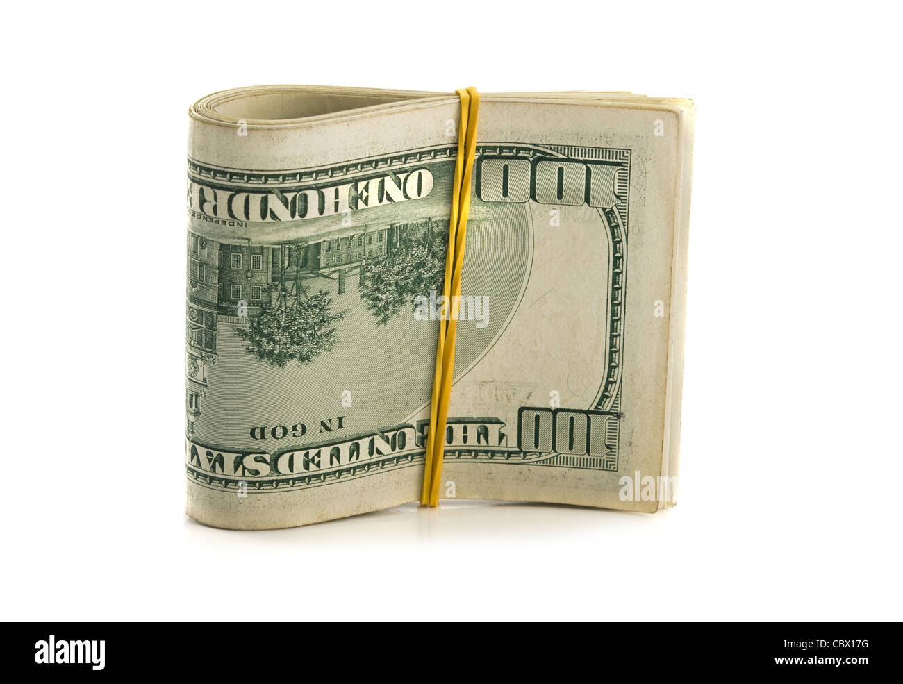 dollars roll isolated on white background Stock Photo - Alamy