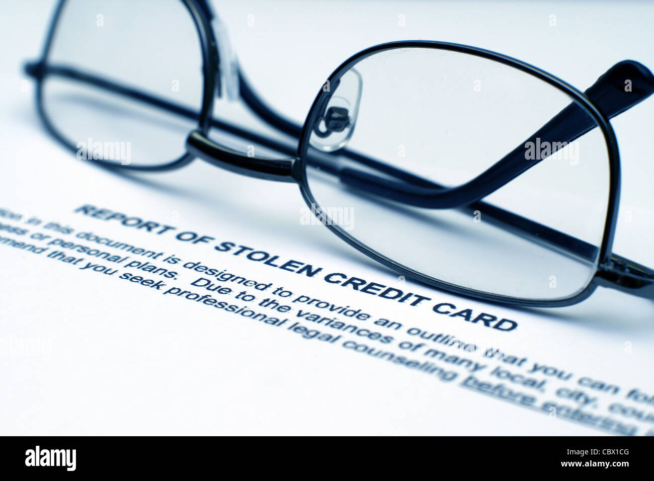 Stolen credit card report Stock Photo - Alamy