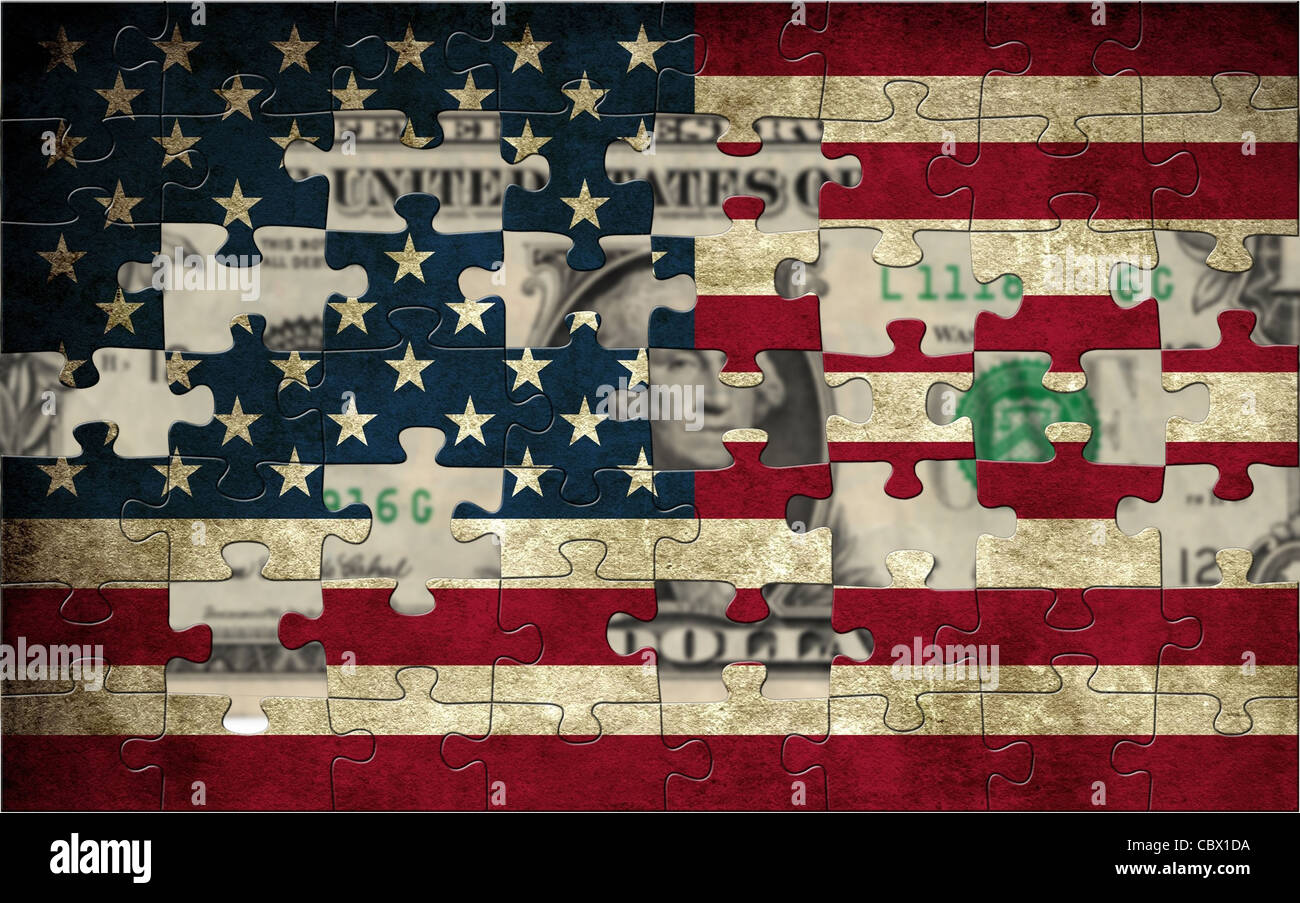 USA puzzle flag Stock Photo - Alamy