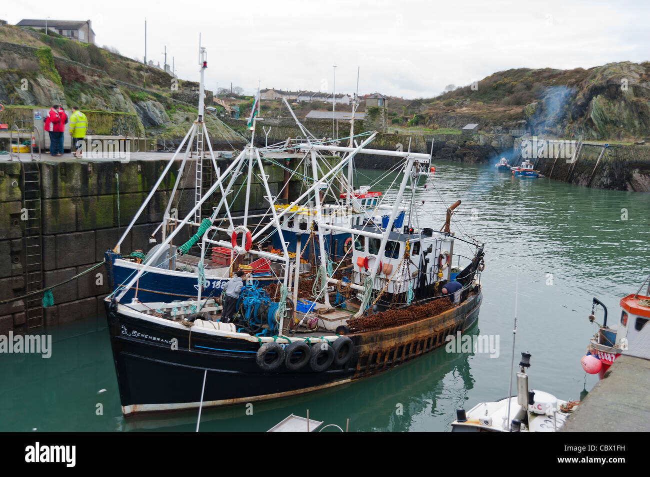 Remembrance trawler on her way out fishing from Amlwch Port Anglesey ...