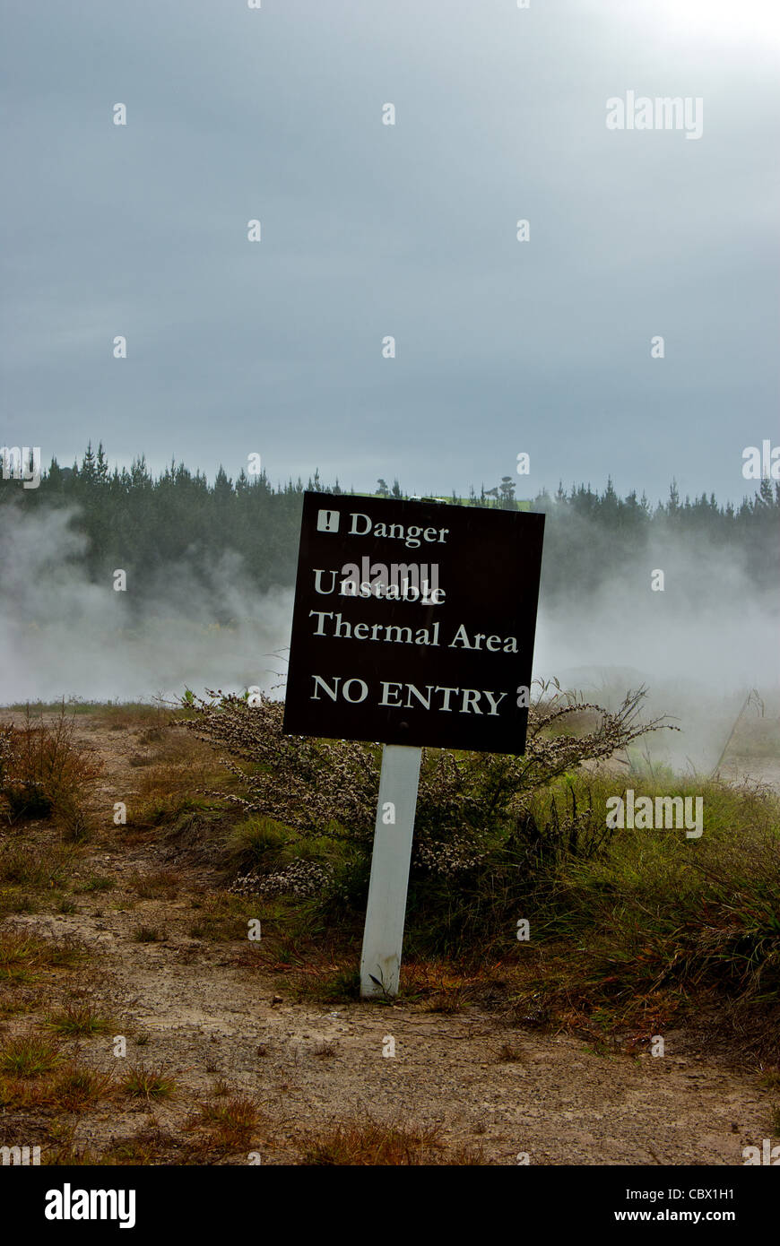 Light streaks of rain warning sign Craters of the Moon dangerous ...