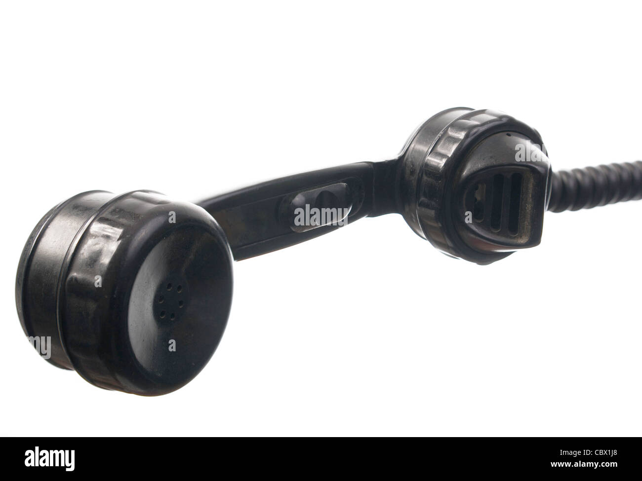 old earpiece isolated on white Stock Photo - Alamy