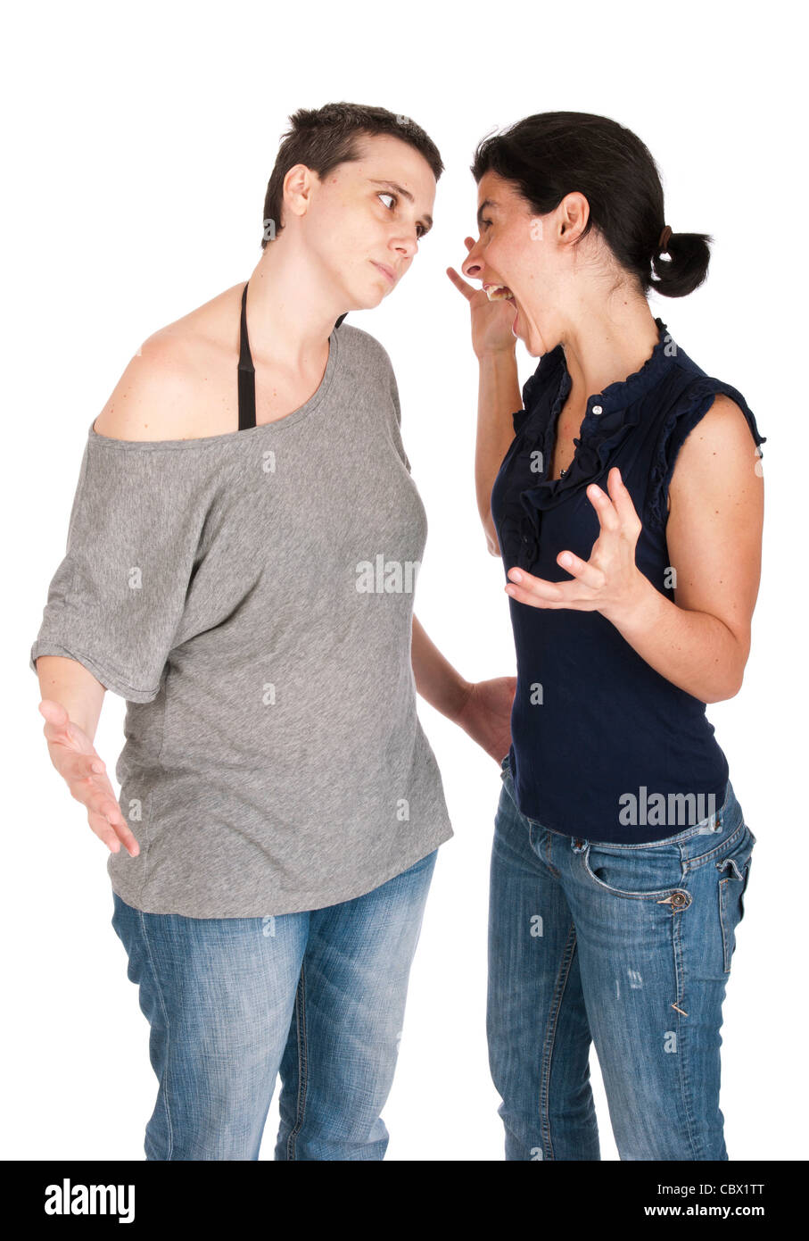 Adult sisters argue Cut Out Stock Images & Pictures - Alamy