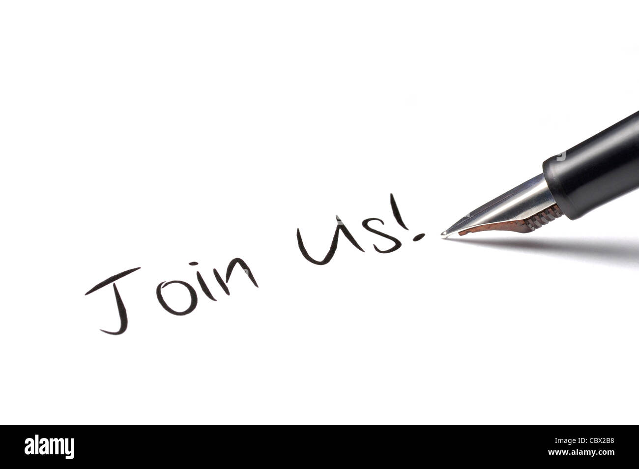 Fountain pen writing Join Us! Stock Photo - Alamy