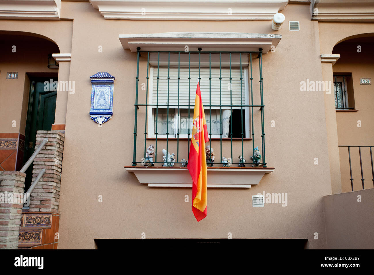 Spanish flag and window Stock Photo - Alamy