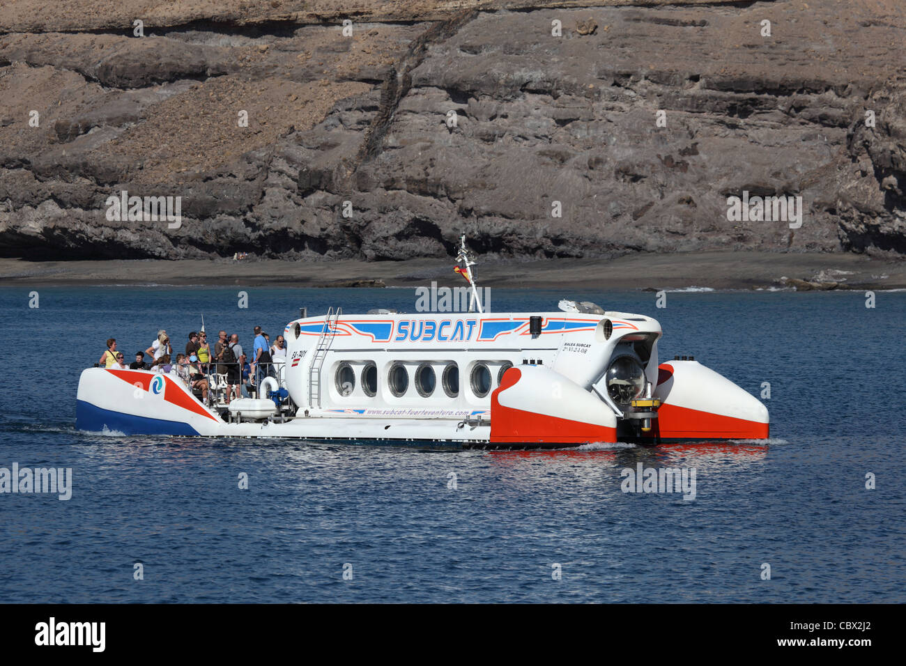 Subcat tourist submarine in Morro Jable, Fuerteventura Spain Stock ...