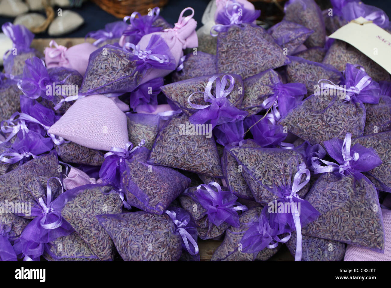 Scent bags of lavender offered for sale Stock Photo - Alamy
