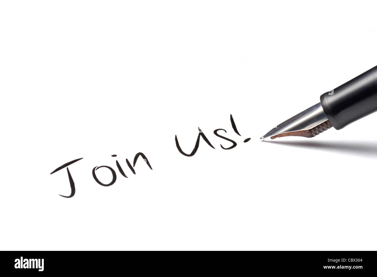 Fountain pen writing Join Us! Stock Photo - Alamy