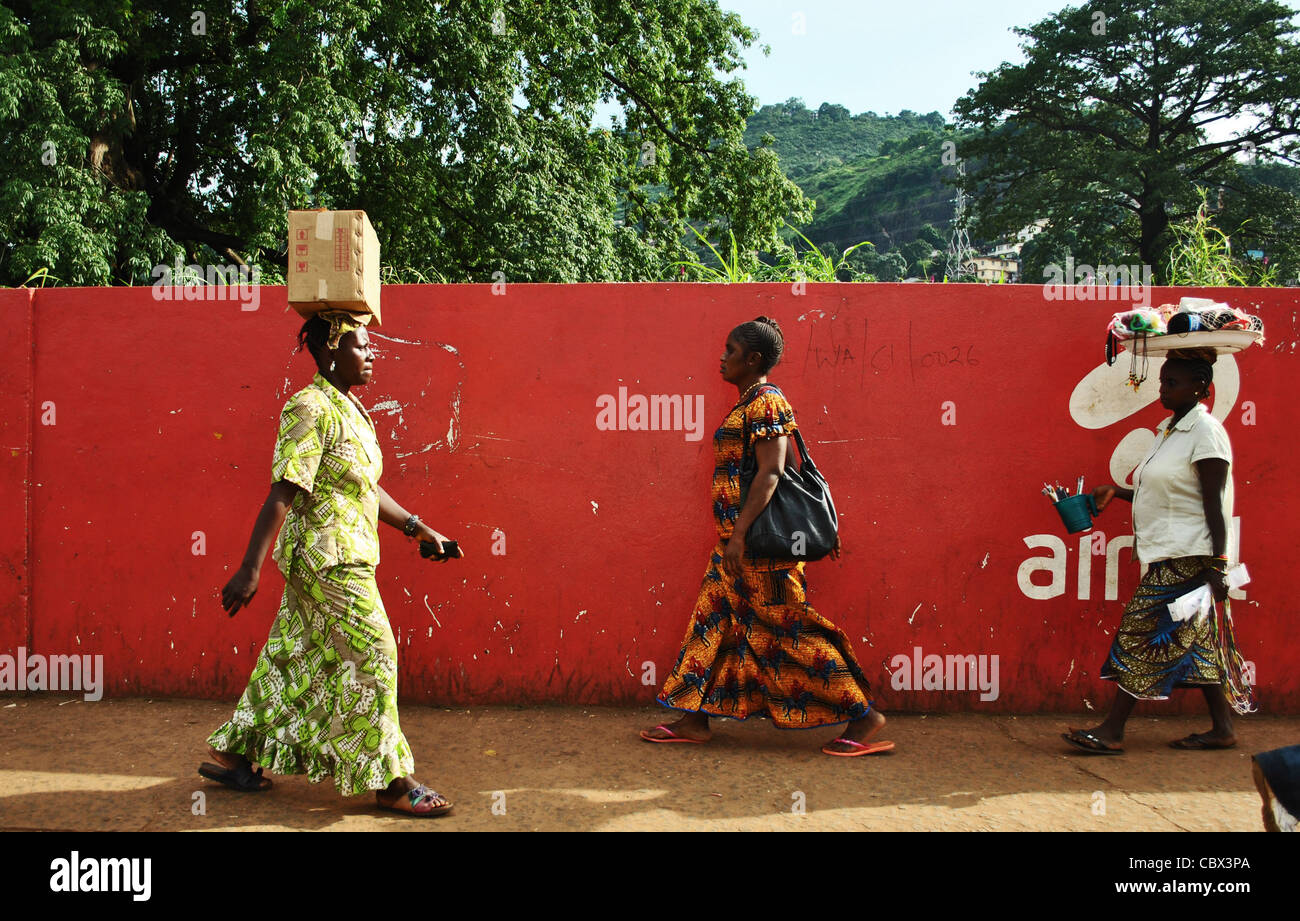 Colourful street scene in Freetown, Sierra Leone Stock Photo - Alamy