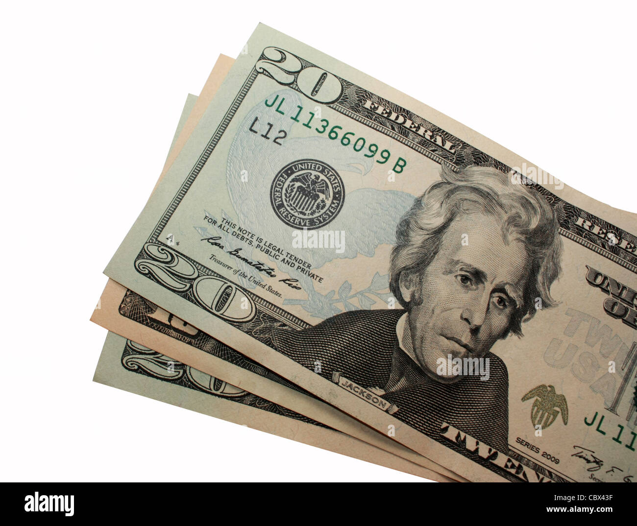 United States Currency note in white background cut-out Stock Photo - Alamy