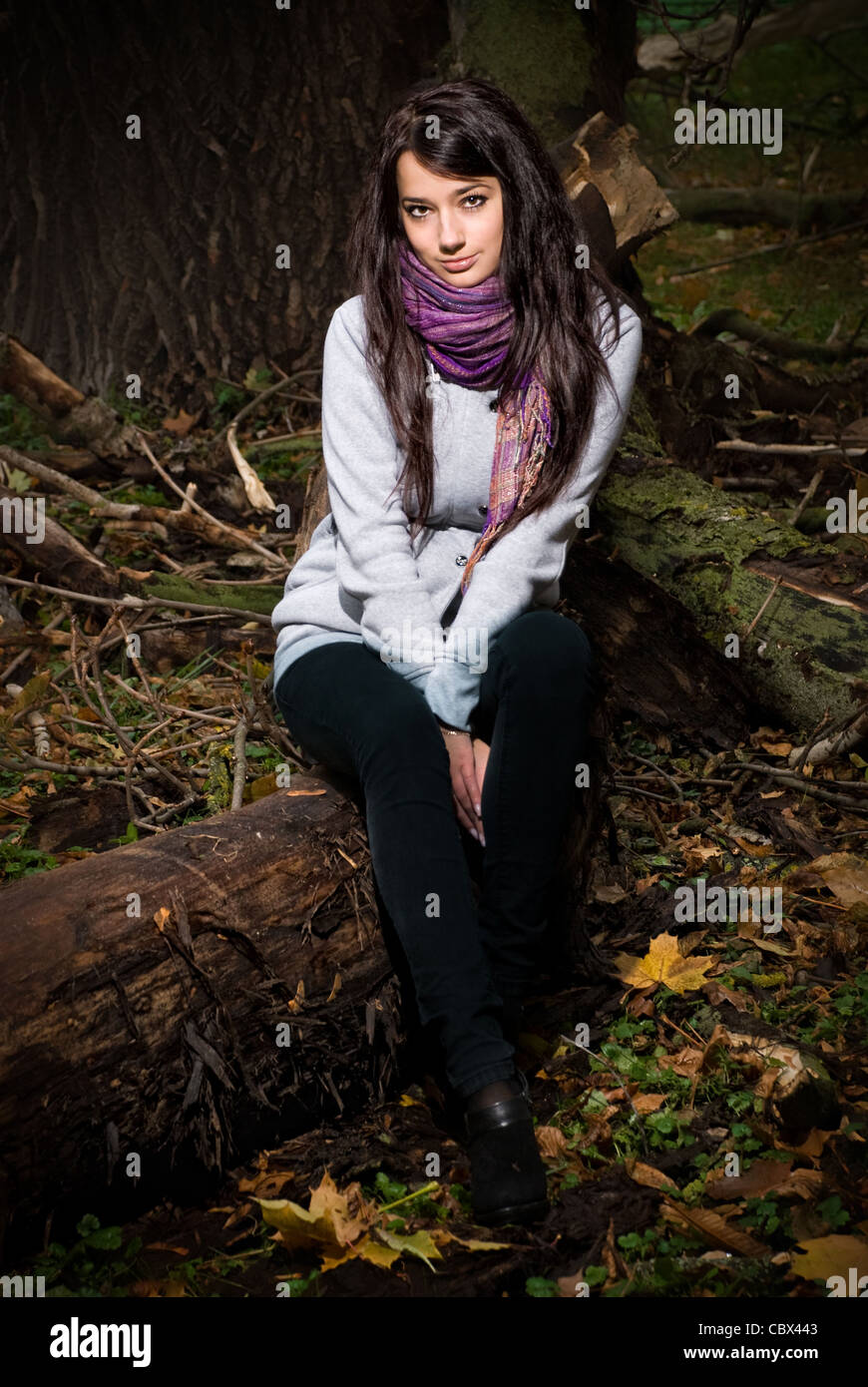 Beautiful model with scarf Stock Photo - Alamy