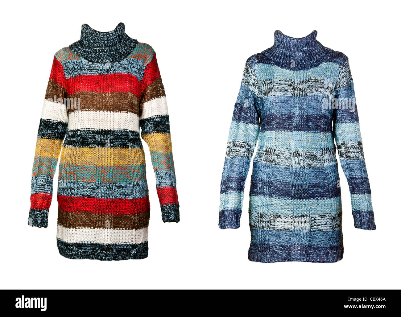 collage of the two female striped sweater isolated on white background ...