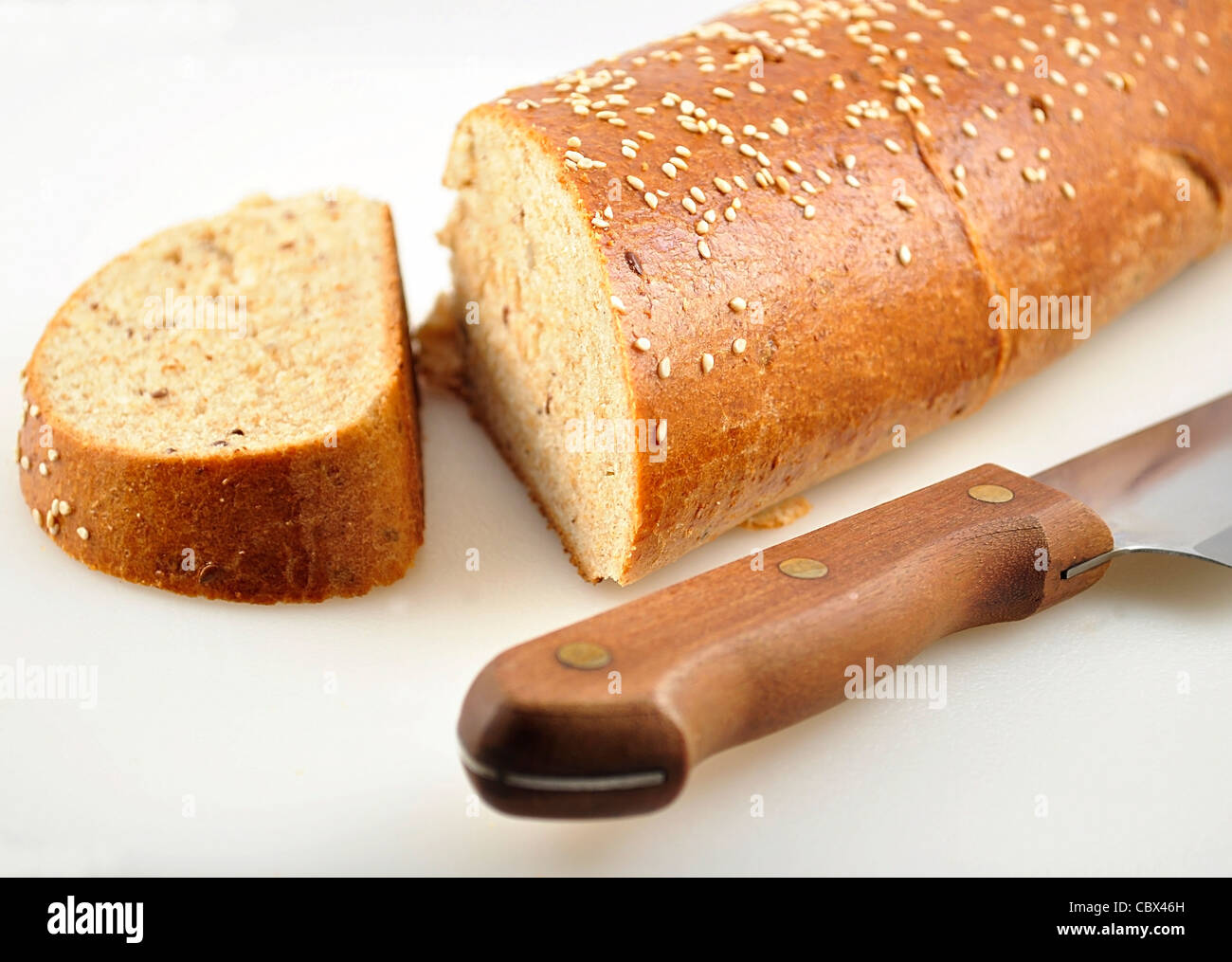 homemade bread and knife , close up Stock Photo - Alamy
