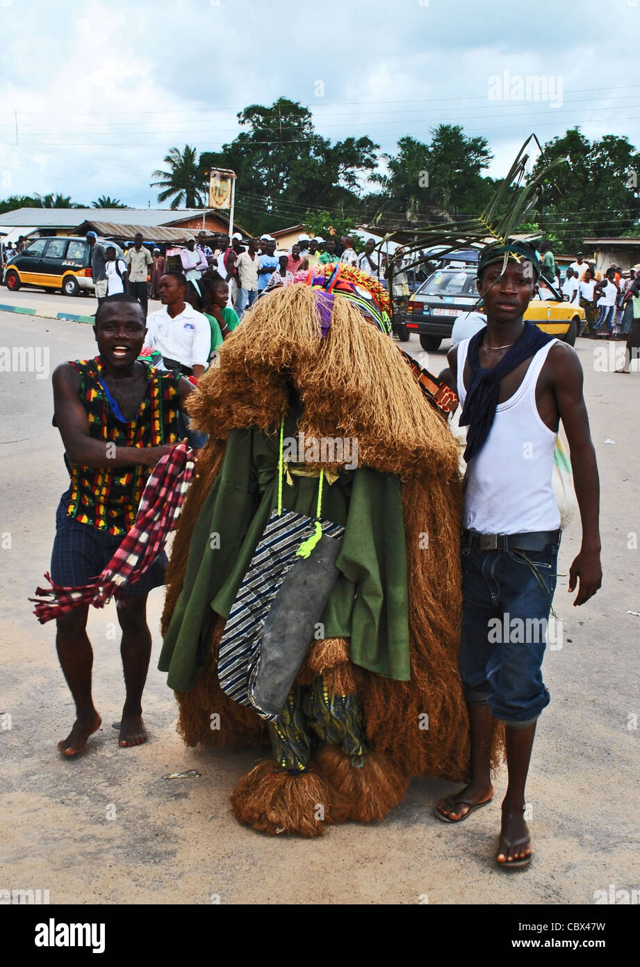 A traditional masked, dancing Devil, associated with secret societies ...