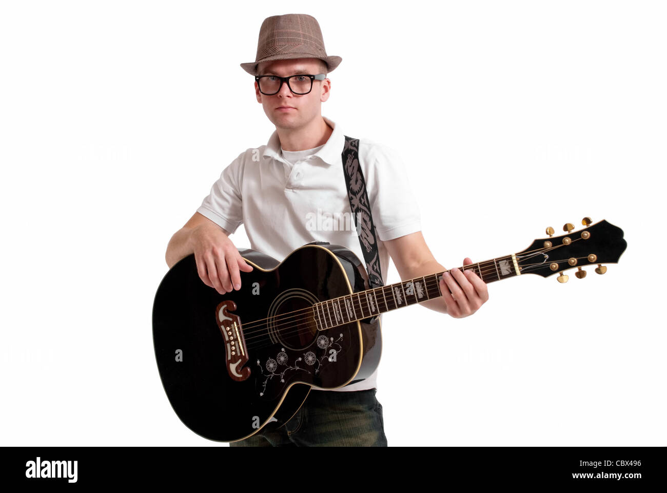 Musician playing guitar Stock Photo - Alamy