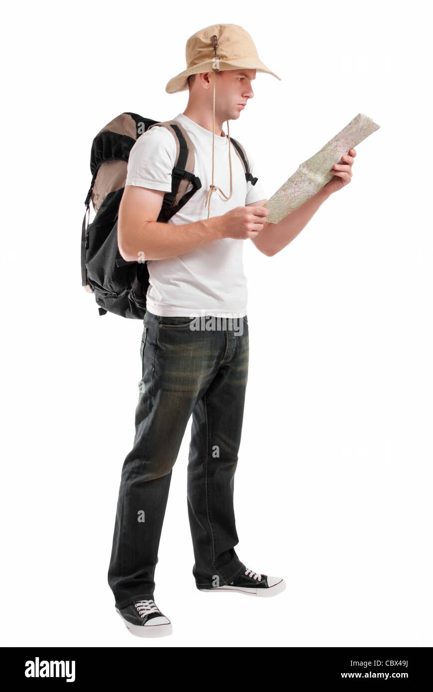 Tourist with a map Stock Photo - Alamy