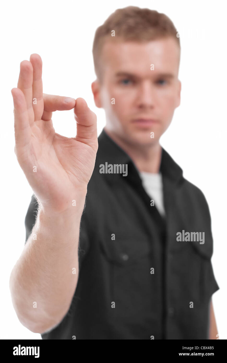 Male model holding something Stock Photo - Alamy
