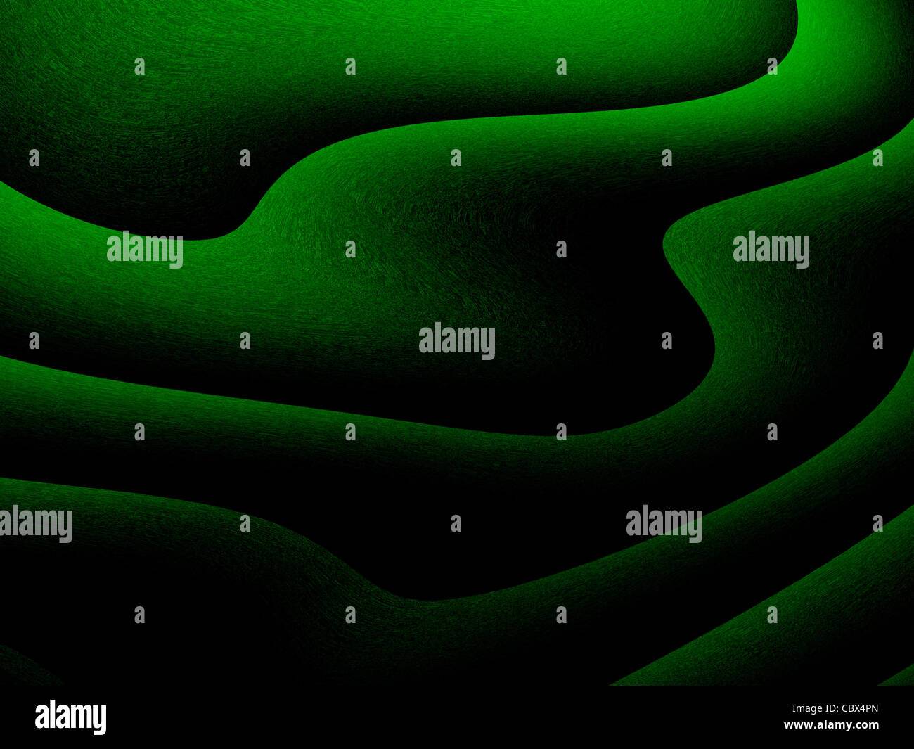 Green grass background, modern sweeping curved architectural design ...