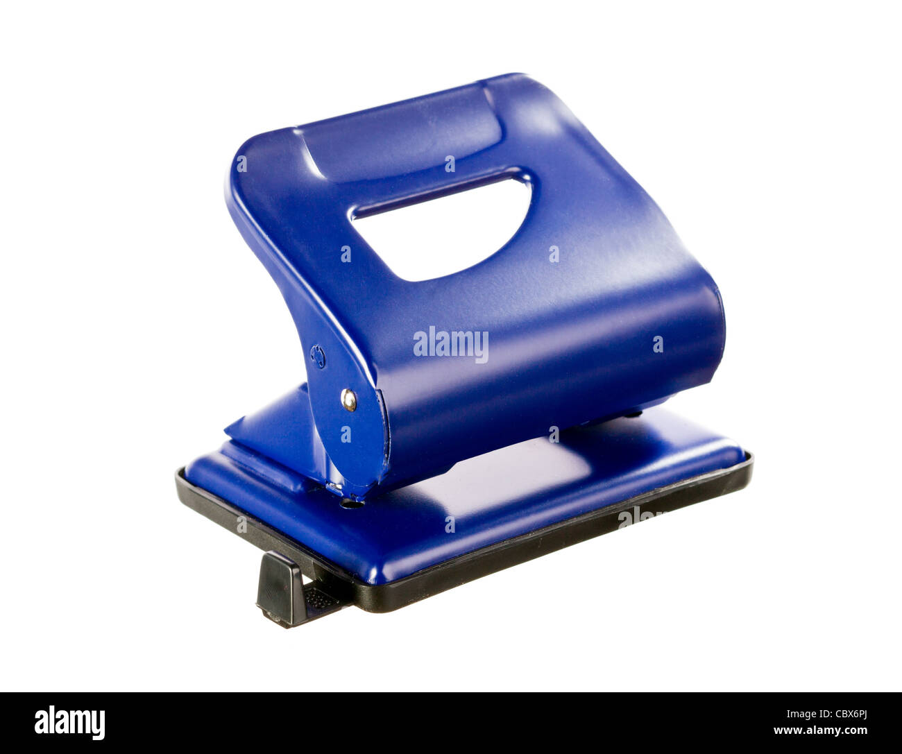 Blue office puncher on white background Stock Photo - Alamy