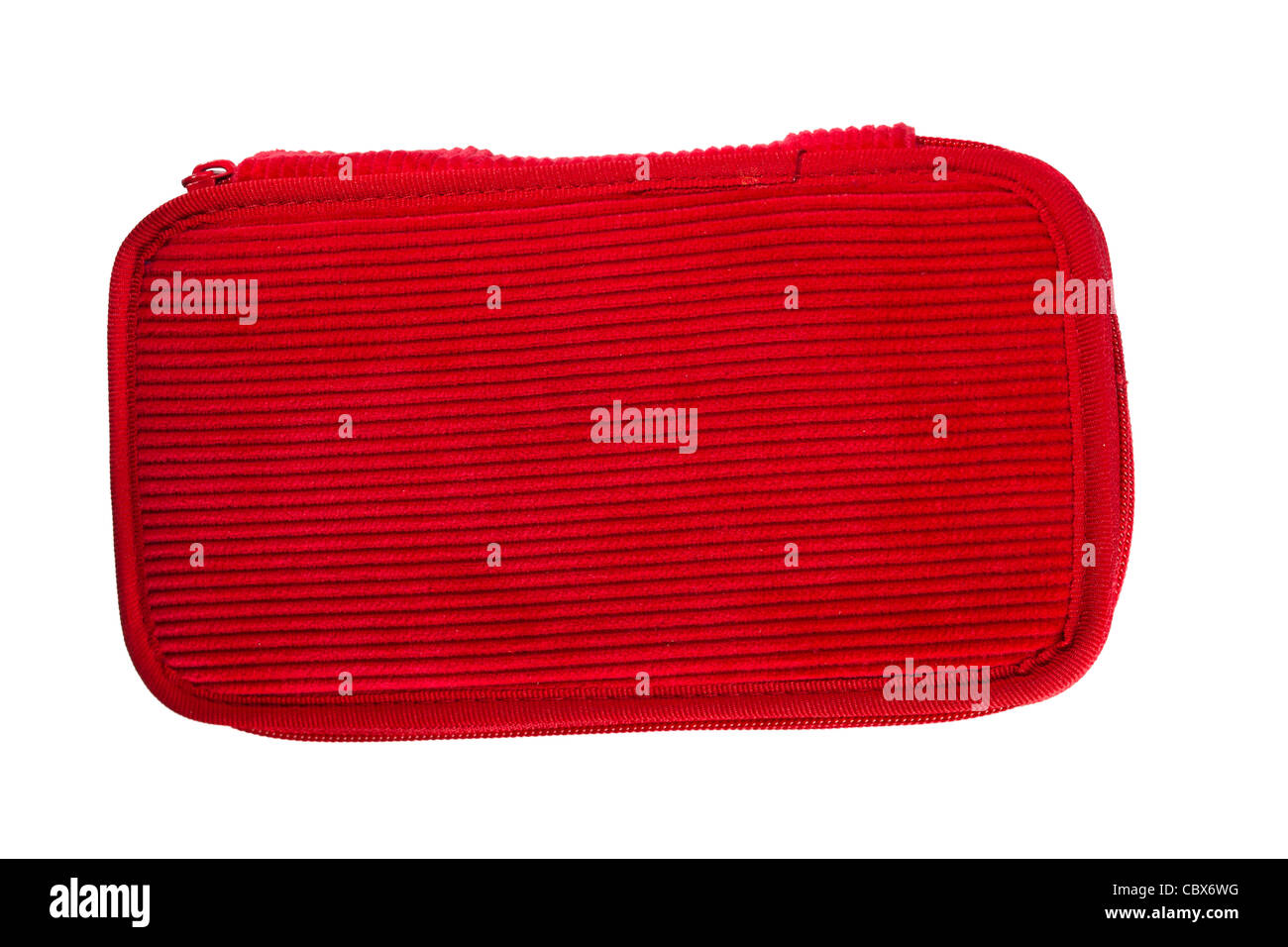 Red Pencil Case Isolated on White Background Stock Photo - Alamy