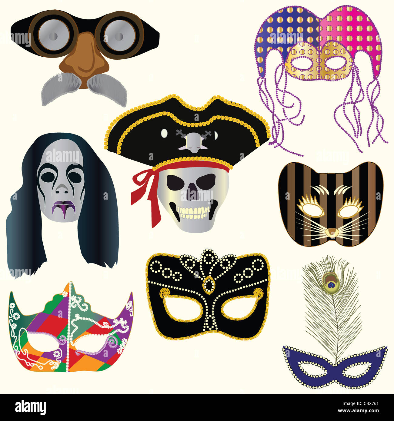 Collection of masks Stock Photo - Alamy