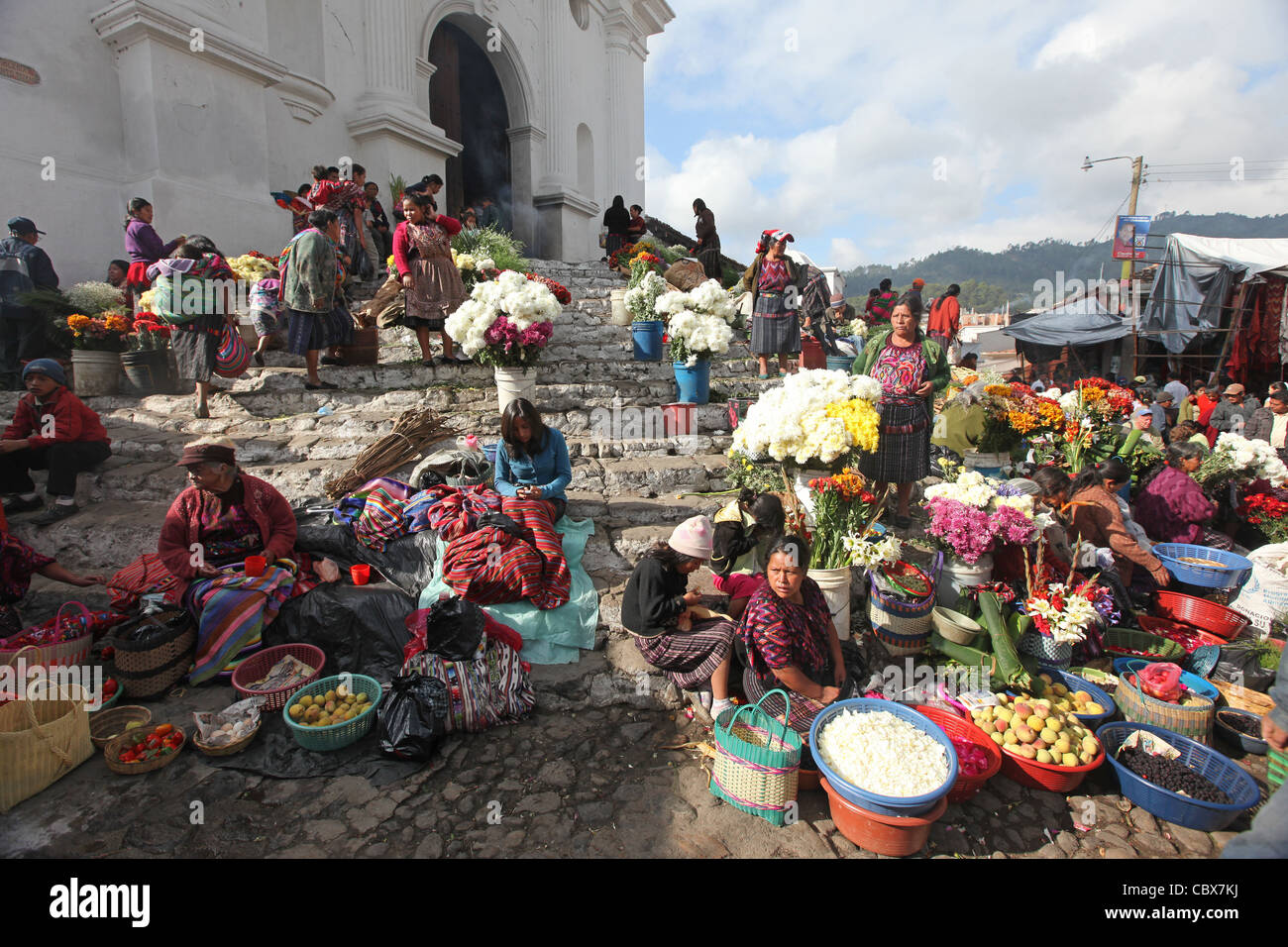 Maya trading, at the Market of Chichicastenango, Guatemala, at the ...