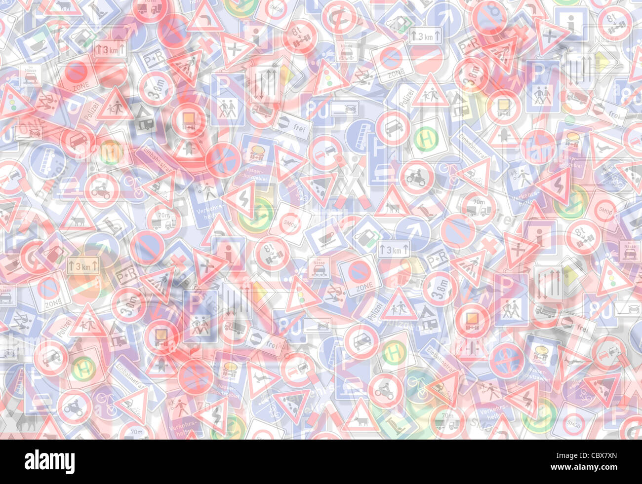 traffic and order theme showing a collage with lots of various german ...