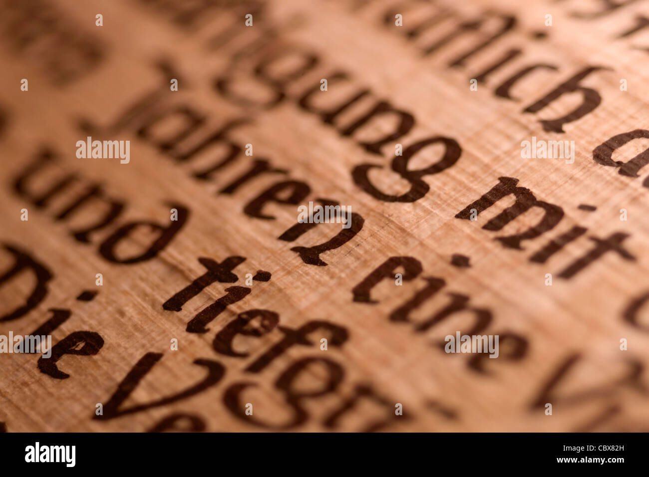 calligraphy detail written by me on papyrus paper Stock Photo - Alamy