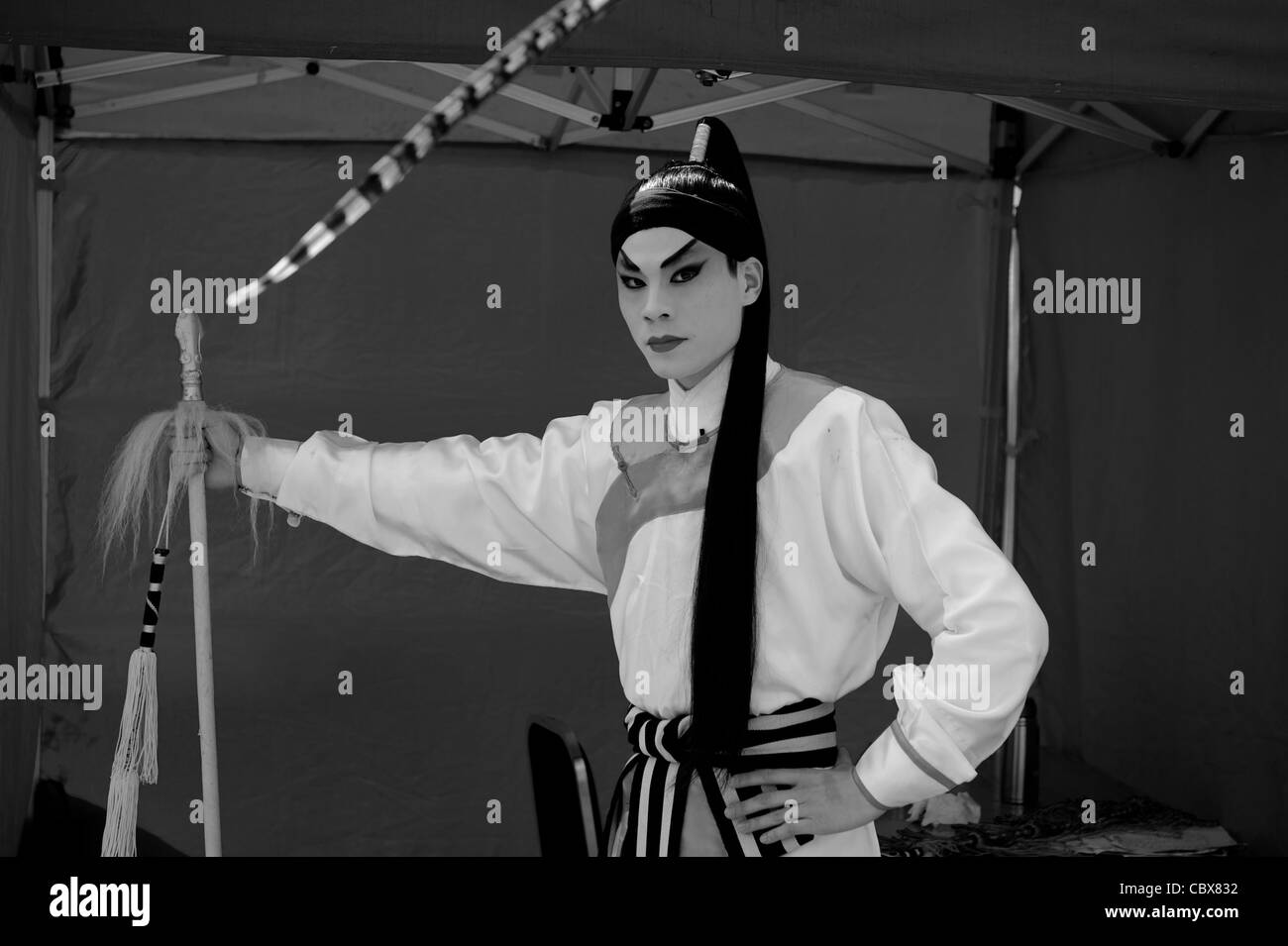 Sha Tin, Hong Kong. Chinese opera performer having a rest Stock Photo ...