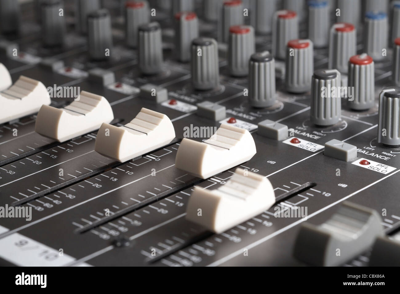 full frame detail of a studio mixer Stock Photo - Alamy