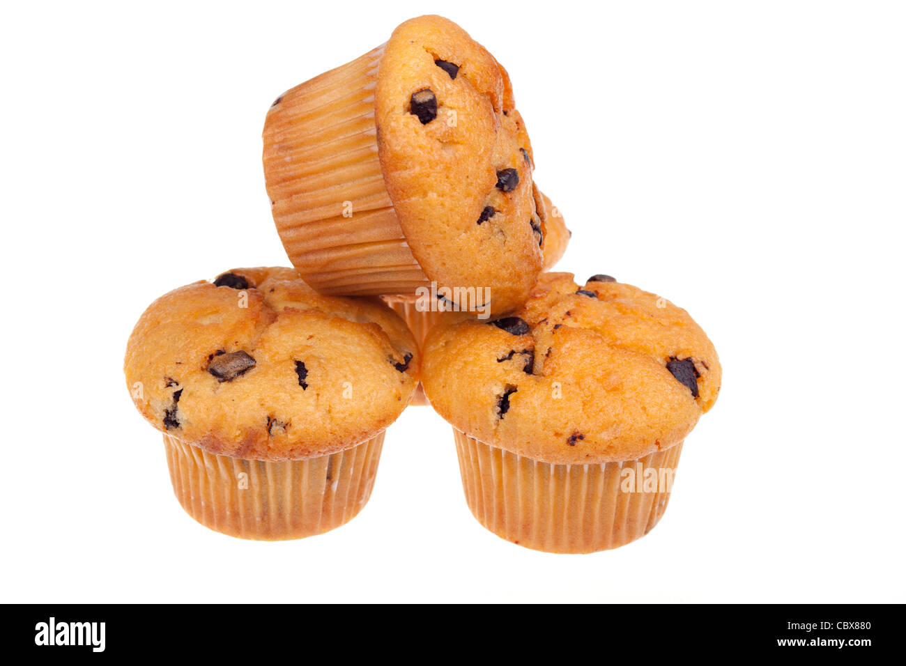 Three chocolate muffins isolated on a white background Stock Photo - Alamy