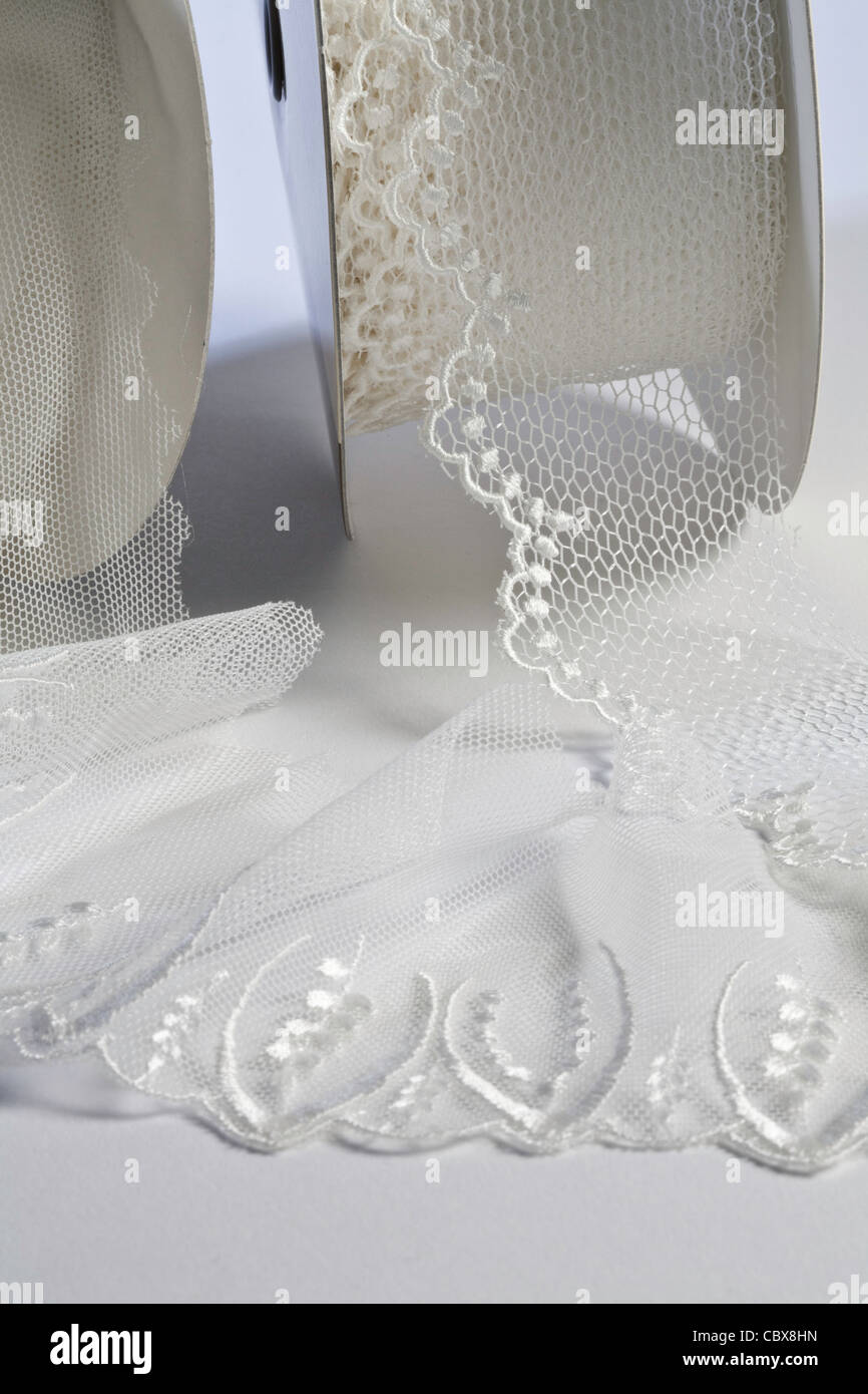 Roll of Fine Bridal Lace Stock Photo - Alamy
