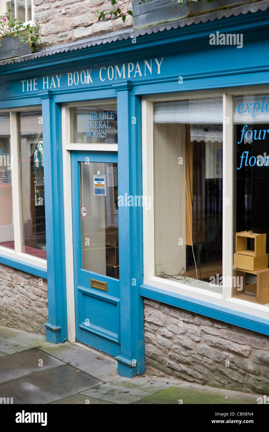 Exterior of closed empty bookshop in Hay-on-Wye Powys Wales UK Stock ...