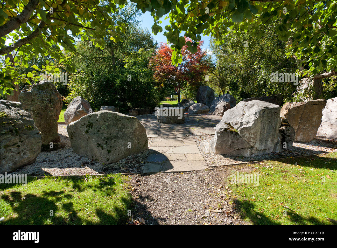 Geological Display at Bonar Bridge, Ross & Cromarty, Scotland Stock ...