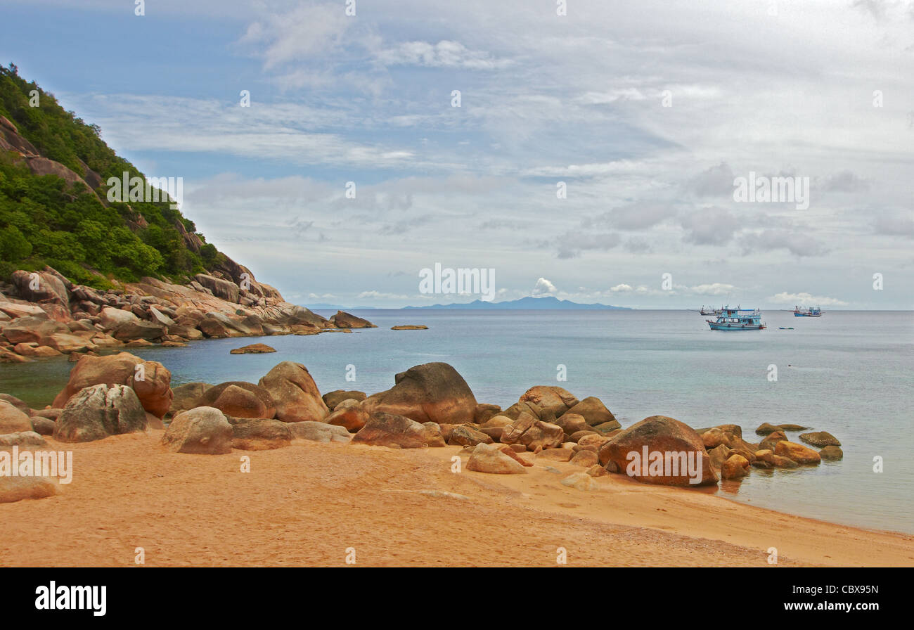 Typical tropical island landscape - Sea and sand beach Stock Photo - Alamy