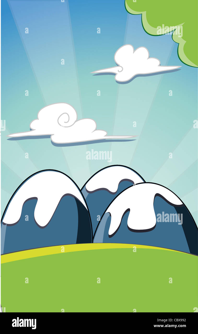 Snow hill mountains landscape Stock Photo - Alamy