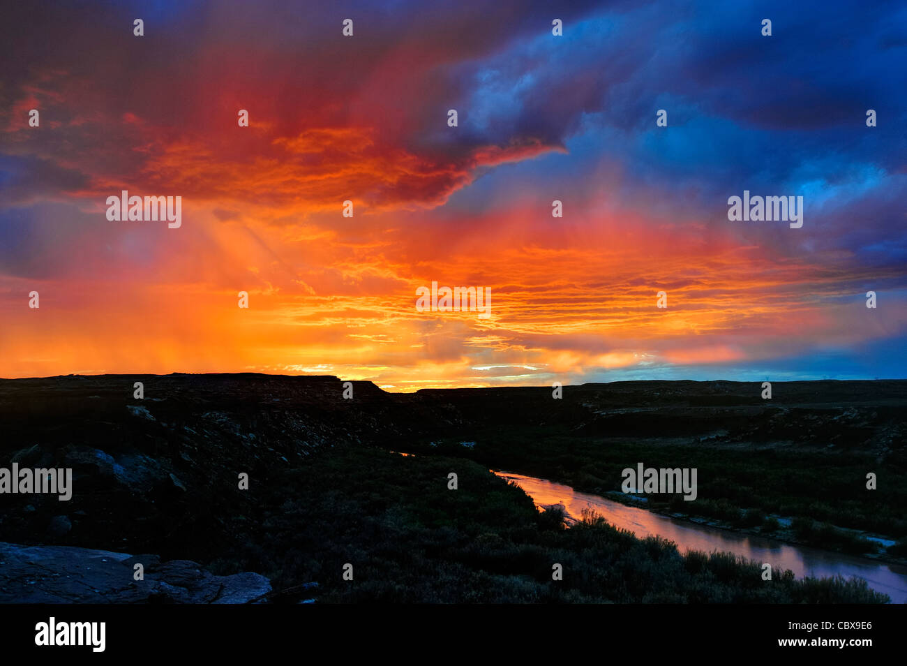 Sunset over the little Colorado river Stock Photo - Alamy
