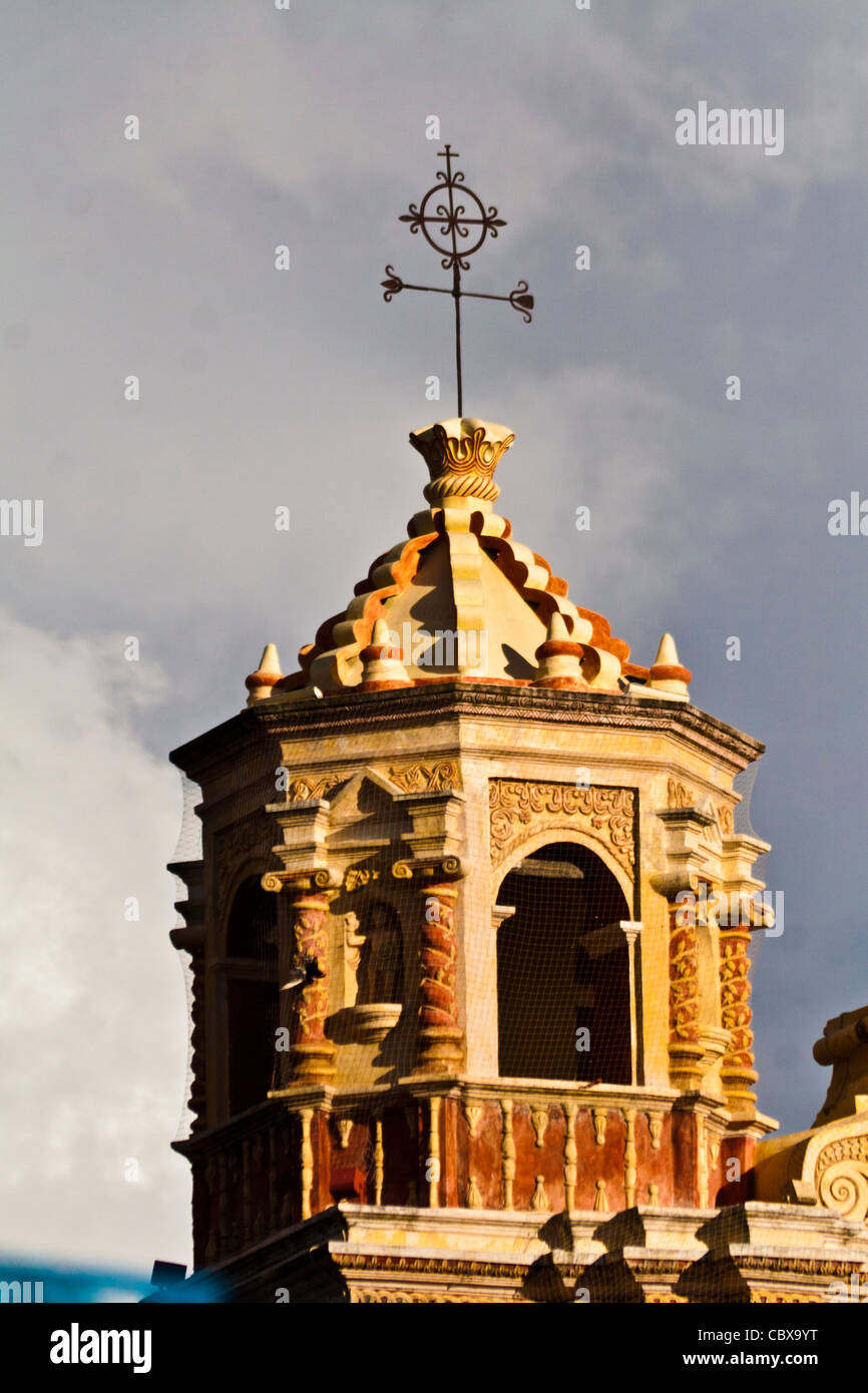 san cristobal church steeple cross Stock Photo - Alamy