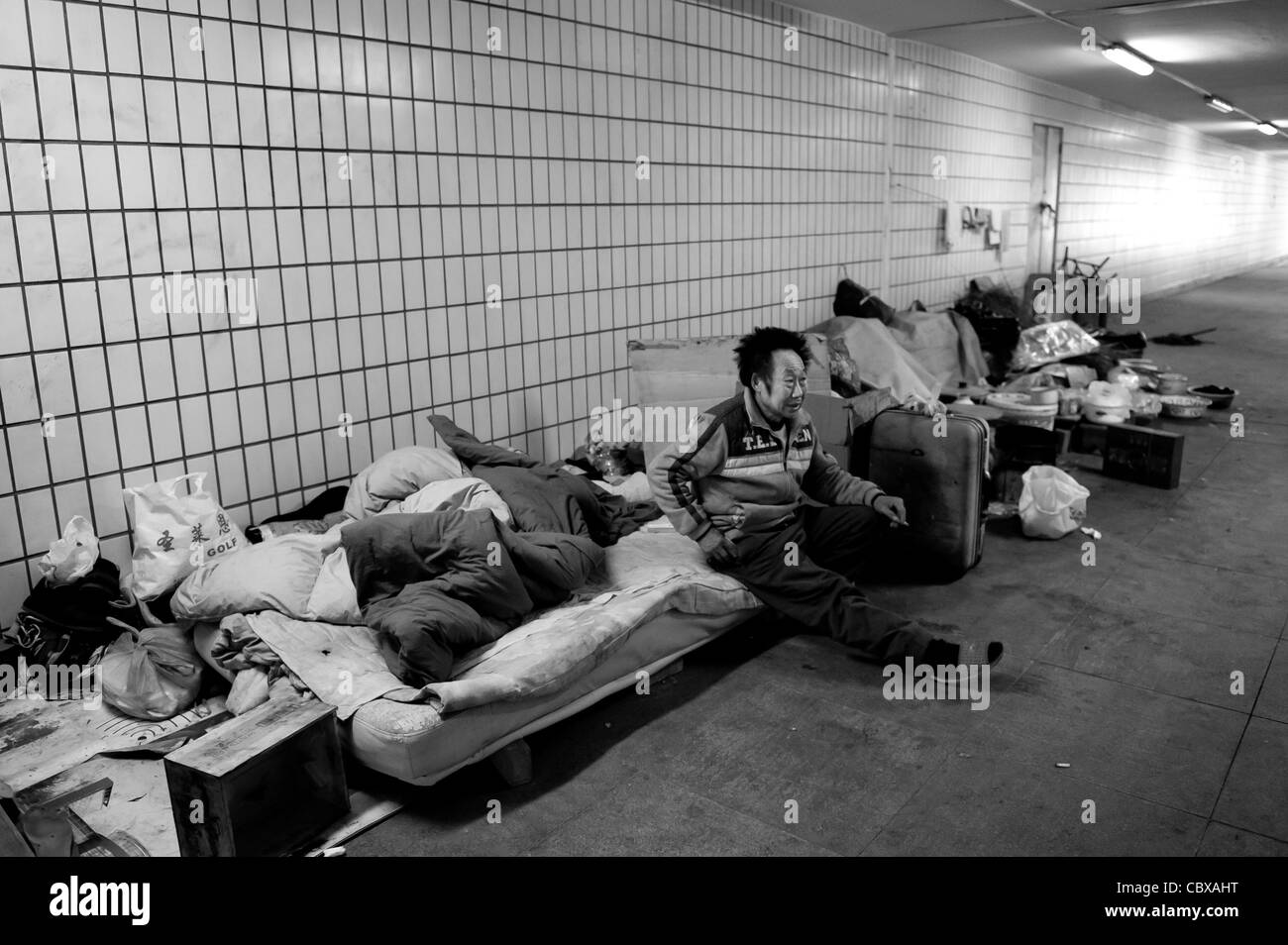Chinese homeless person Black and White Stock Photos & Images - Alamy
