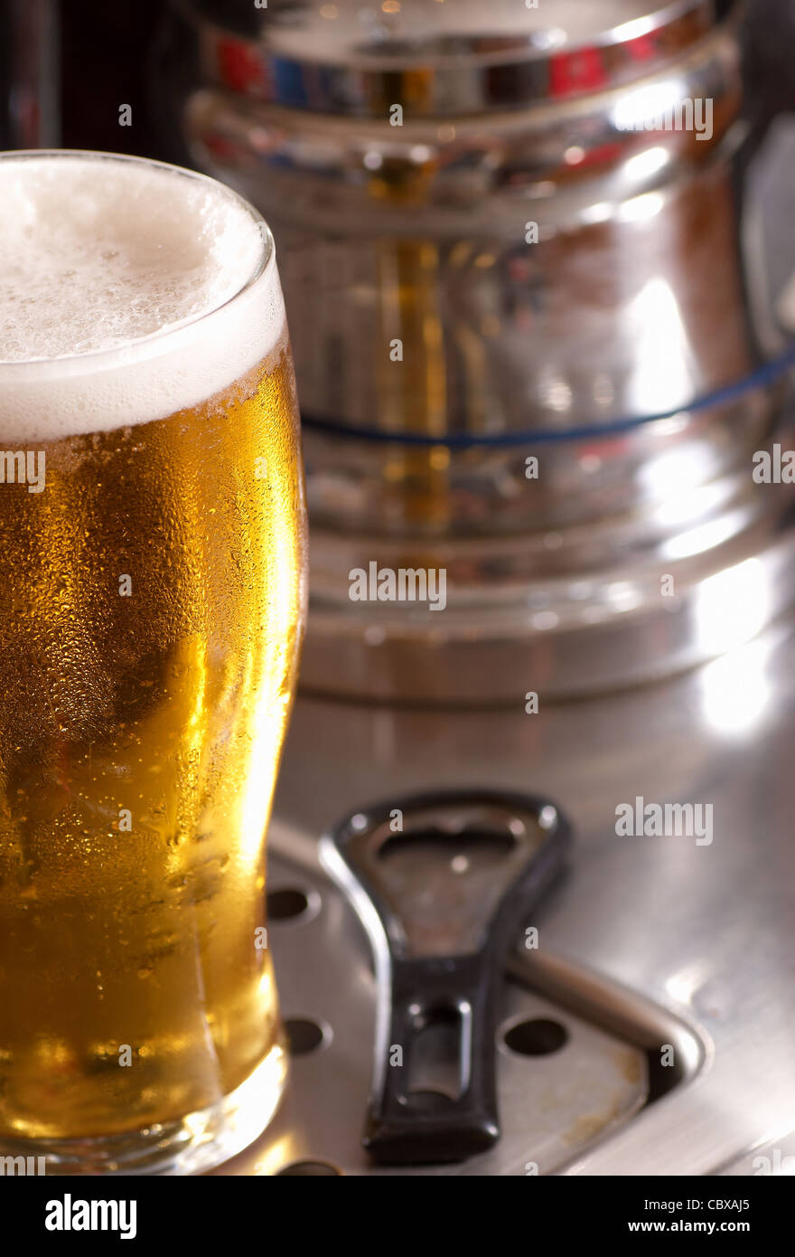 A freshly served pint of lager from the draft Stock Photo - Alamy