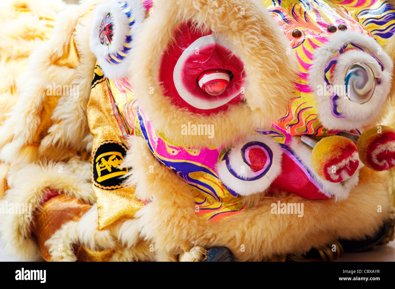 Close up on Chinese New Year Lion Dance Stock Photo - Alamy