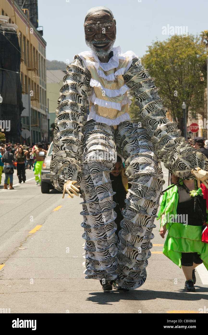 Tall human-operated puppet in annual Carnaval parade, Mission District ...