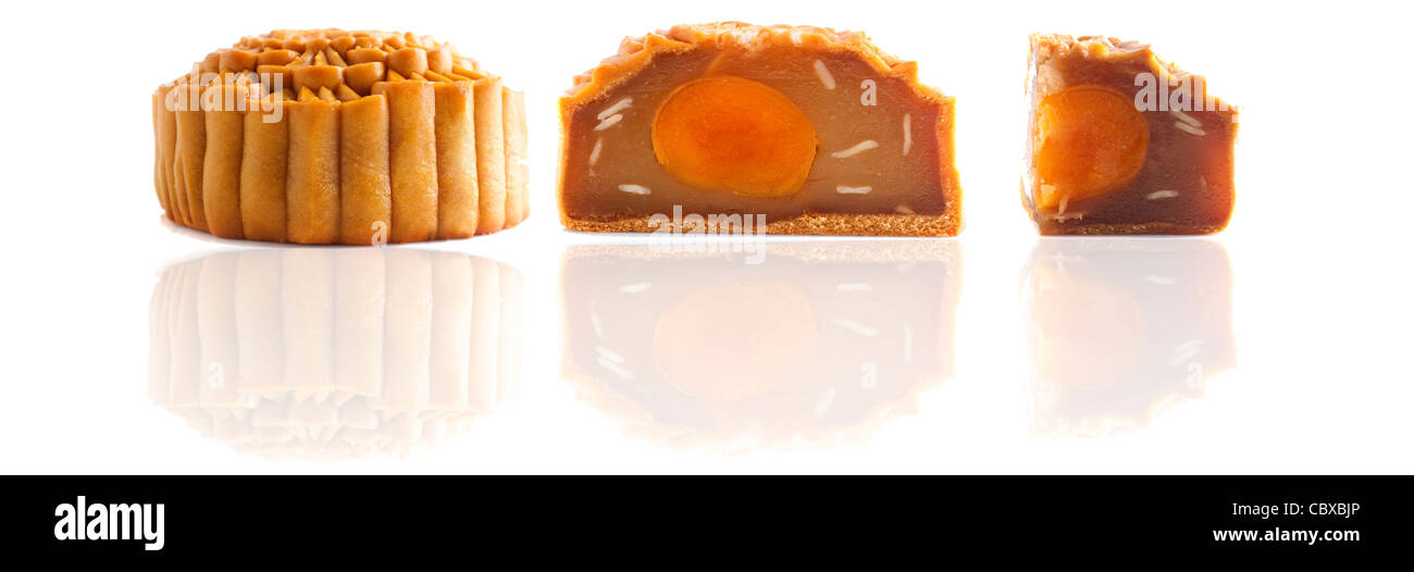 various chinese mooncakes with isolated white background, mooncake ...