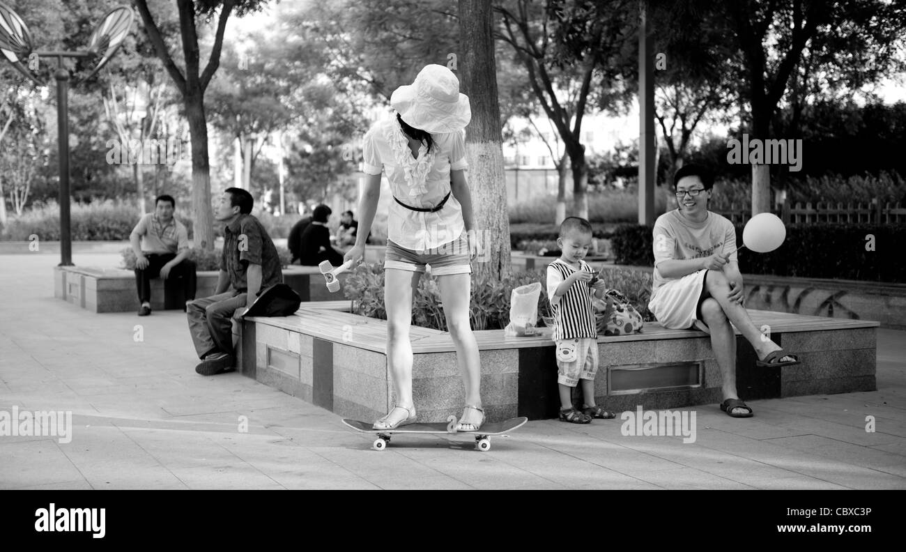 Father mother son park Black and White Stock Photos & Images - Alamy