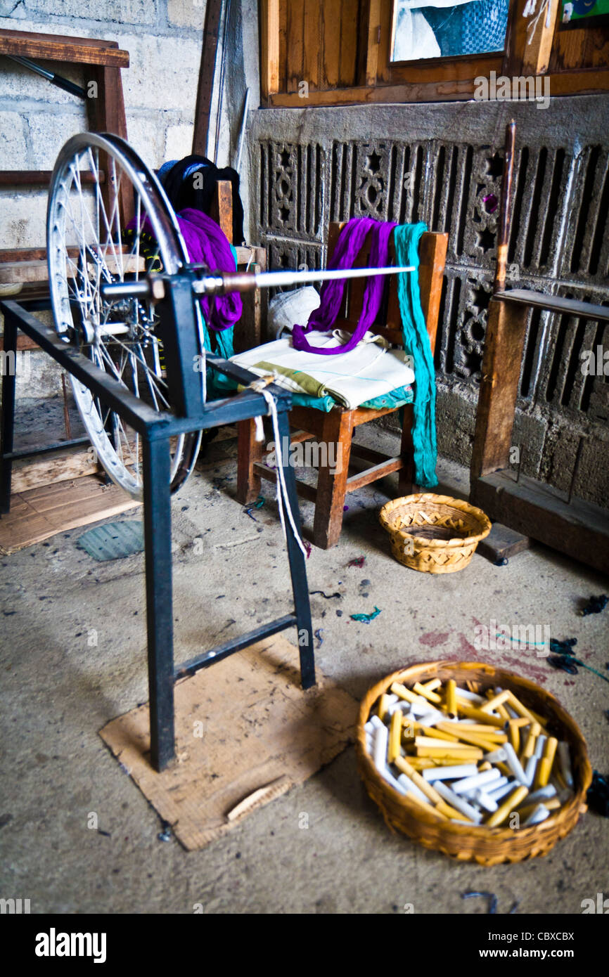Salcaja weaver spinner bike wheel work clothes Stock Photo - Alamy